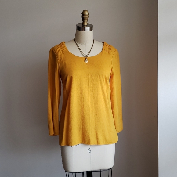 Zara | Tops | Zara Mustard Zip Top | Poshmark